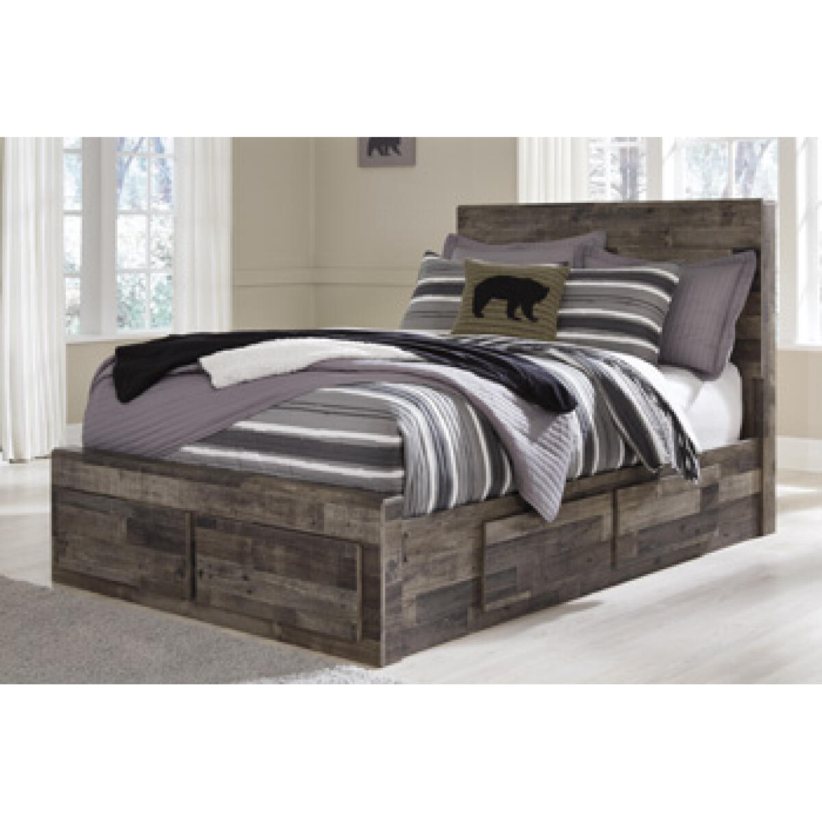 Derekson Full Panel Bed with 6 Storage Drawers – Northern Mattress ...